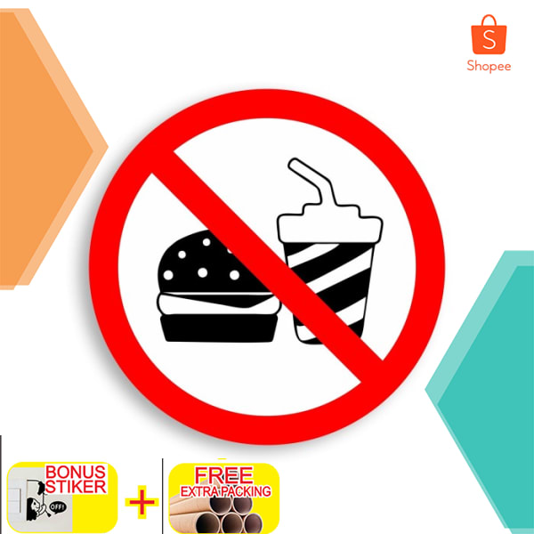 Jual PAPAN TANDA DILARANG BAWA MAKANAN - NO FOOD AREA SIGN Keren ...