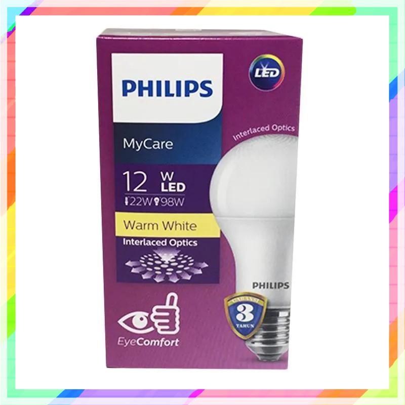 Jual Philips MyCare LEDBulb 12W E27 3000K 230V Kuning | Shopee Indonesia