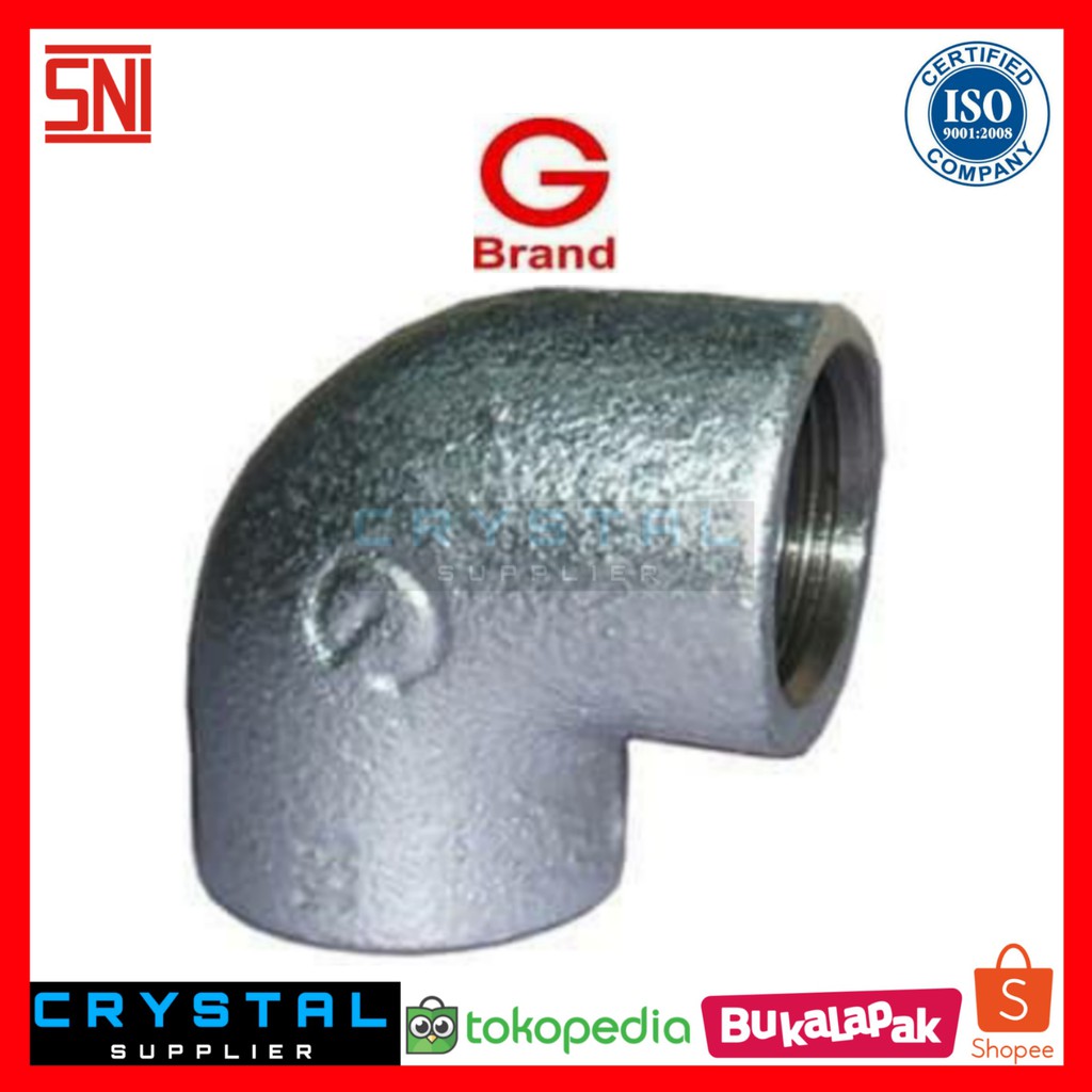 Jual KNIE GALVANIS BESI 2" G BRAND 90 deg DRAT BSPT / ELBOW Knee Keni L ...