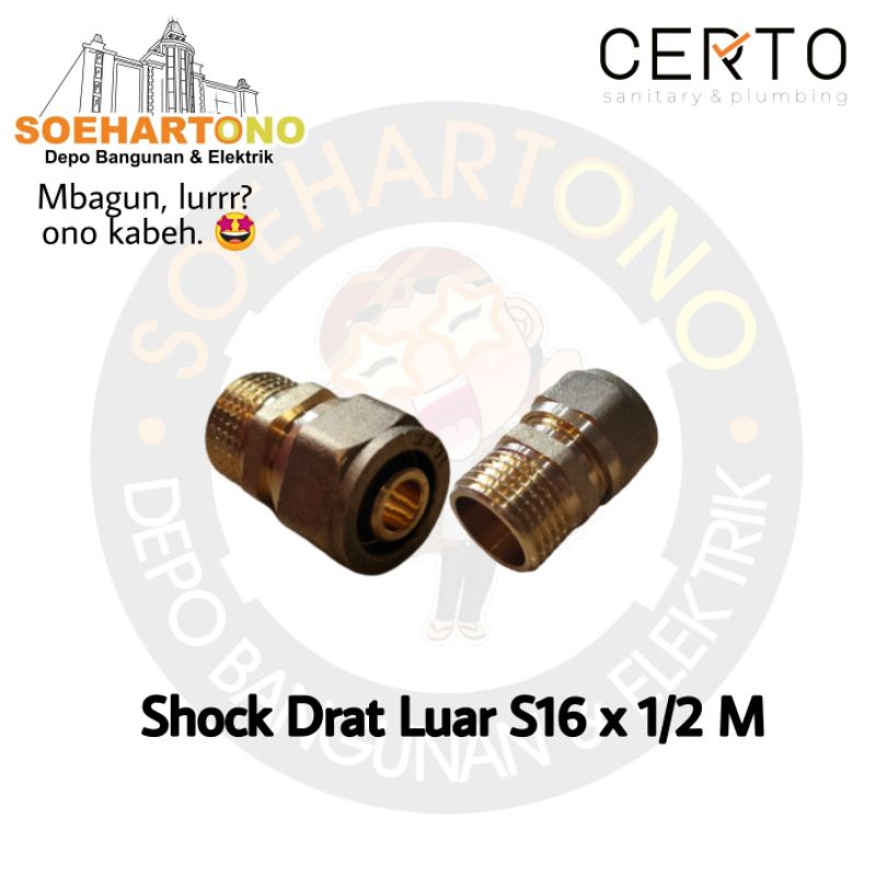 Jual Certo Shock Drat Luar S16x1/2M 1/2" Sambungan Pipa Air Panas ...