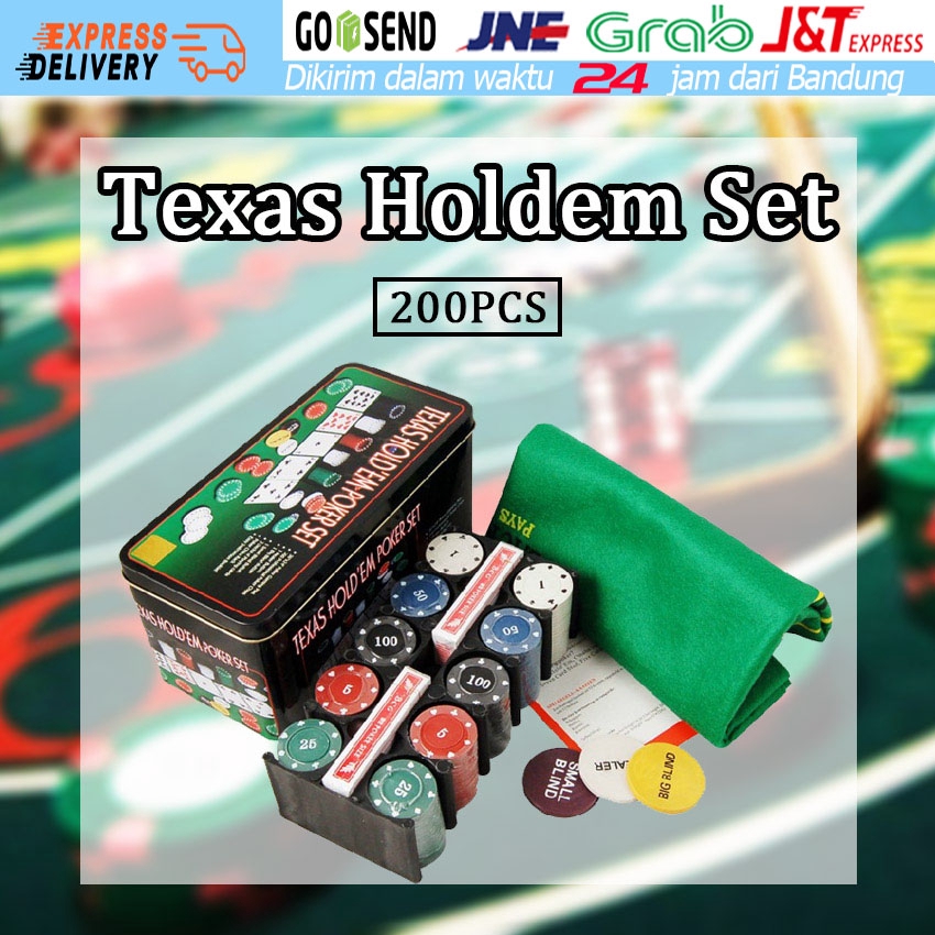 Jual 200PCS/Set Texas Holdem Poker Game / Mainan Kartu Poker / Casino ...