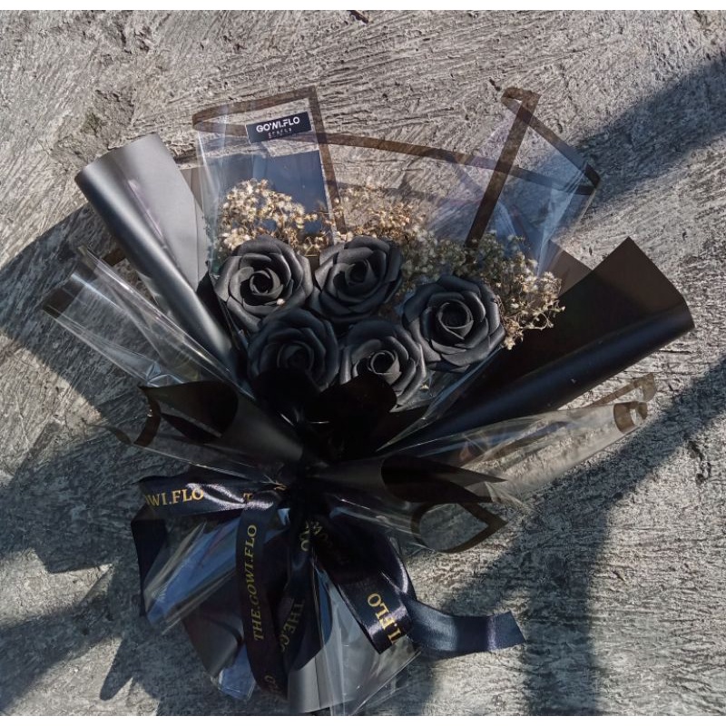 Jual Bouquet Bouqet Bucket Buket bunga imitasi black elegant bunga ...