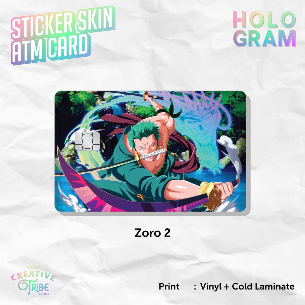 Jual Zoro 2 - Sticker Skin Card HOLOGRAM - Vinyl ATM Debit Credit ...