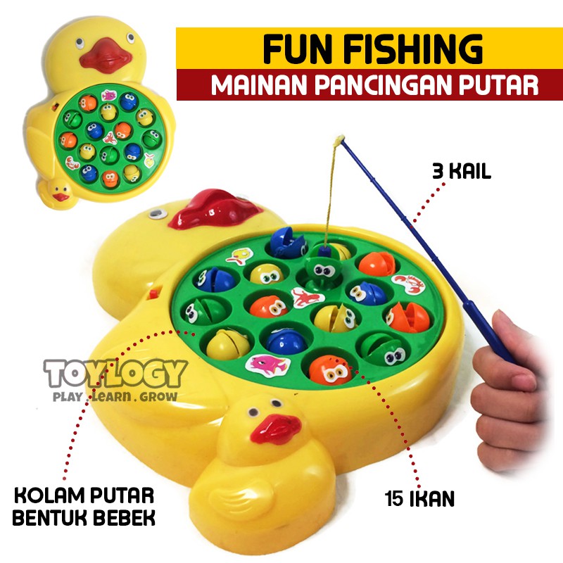 Jual Mainan Anak Pancingan Ikan Putar Kolam Bebek Fun Magnetic Fishing ...