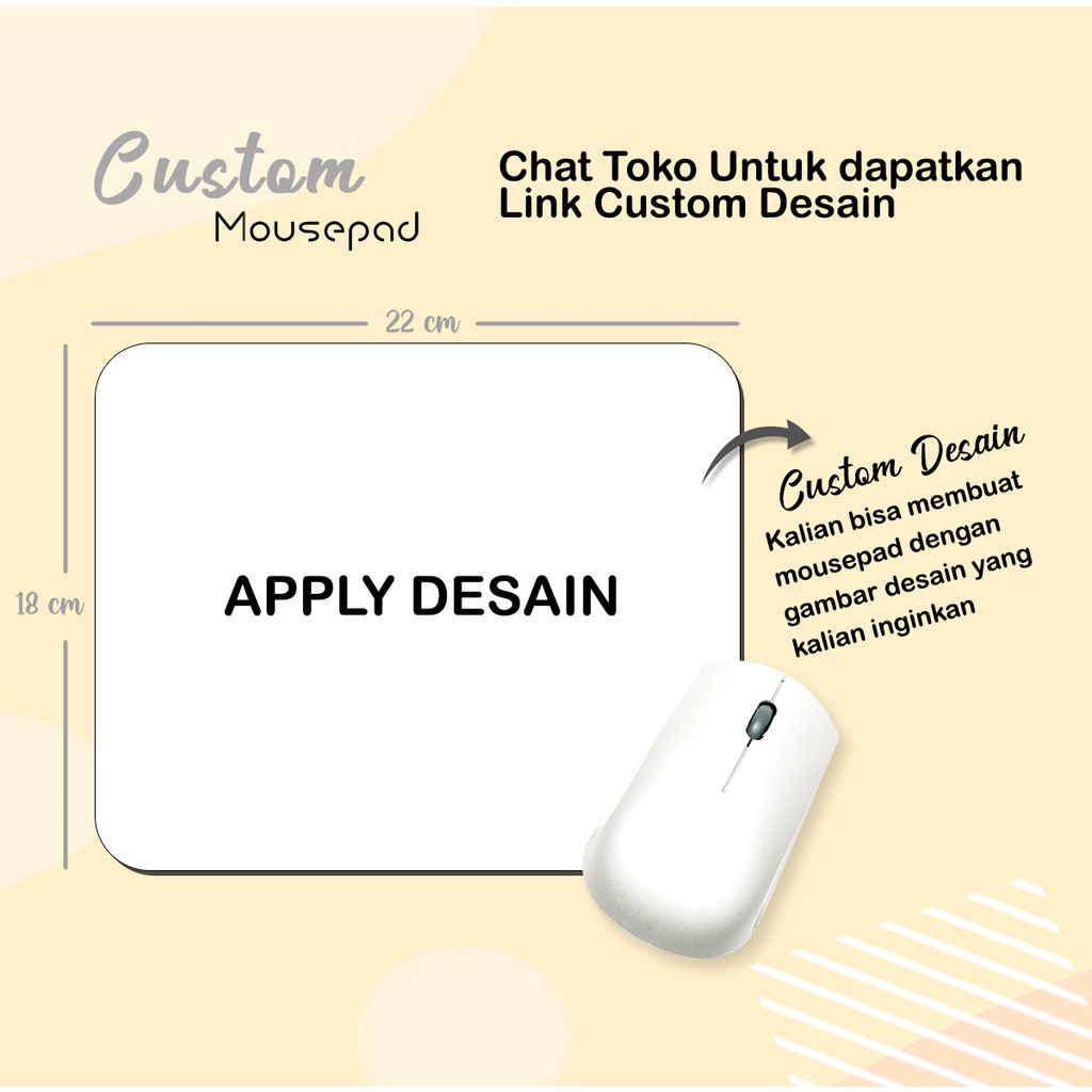 Jual Mouse Pad Custum Gambar Ukuran 22x18cm Mousepad Desain Foto ...