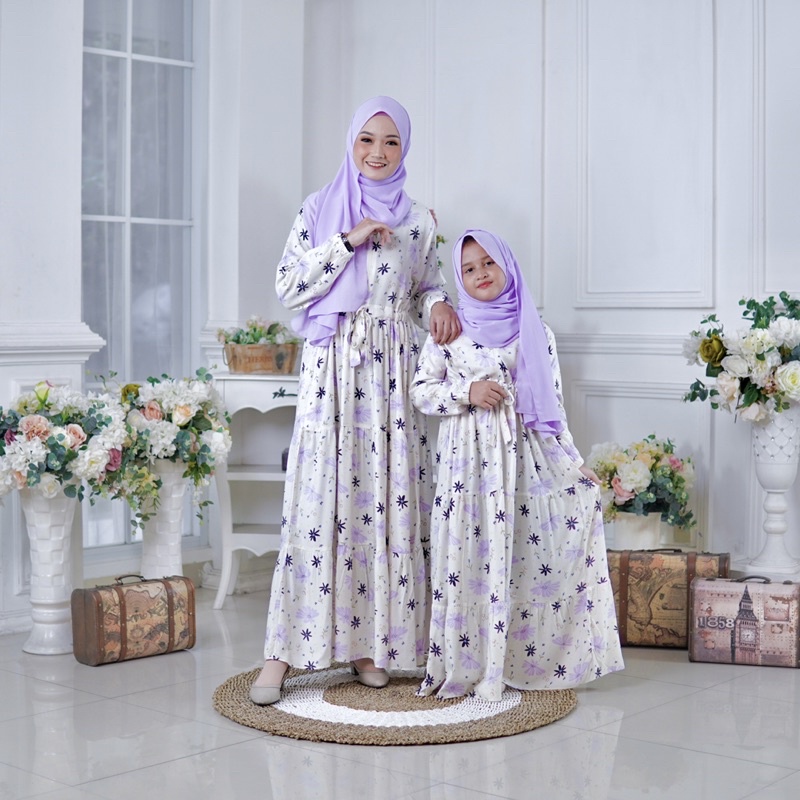 Jual GAMIS COUPLE IBU DAN ANAK GAMIS LILAC GAMIS AMORA | Shopee Indonesia
