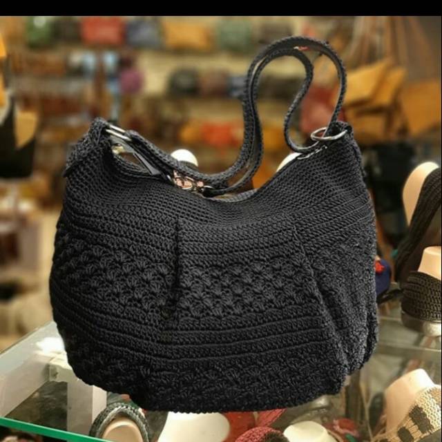 Jual Tas rajut oval mini hitam | Shopee Indonesia