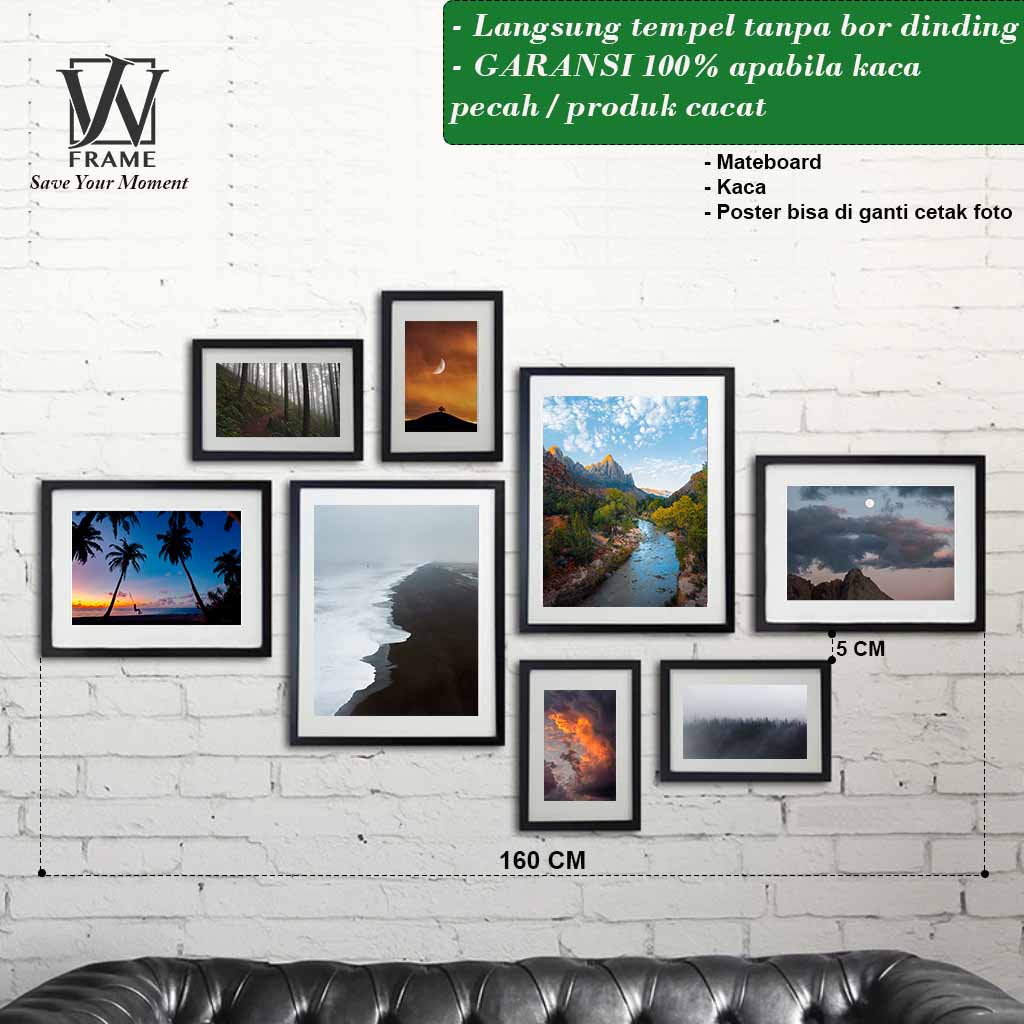 Jual Frame Foto Kolase 1 Set isi 8 Pcs Warna Hitam dan Putih | Shopee ...