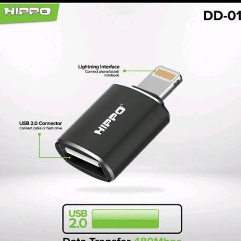 Jual Hippo OTG Iphone DD-01 OTG USB Lightning Adapter Converter iPhone ...
