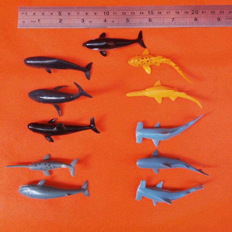 Jual [PRODUK MMNLQ] Harga per set Mainan Hewan Karet Ikan Paus dan Hiu ...