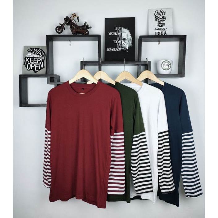 Jual KAOS POLOS DOUBLE LAYER 10 varian special cewe/cowo/kaos lengan ...
