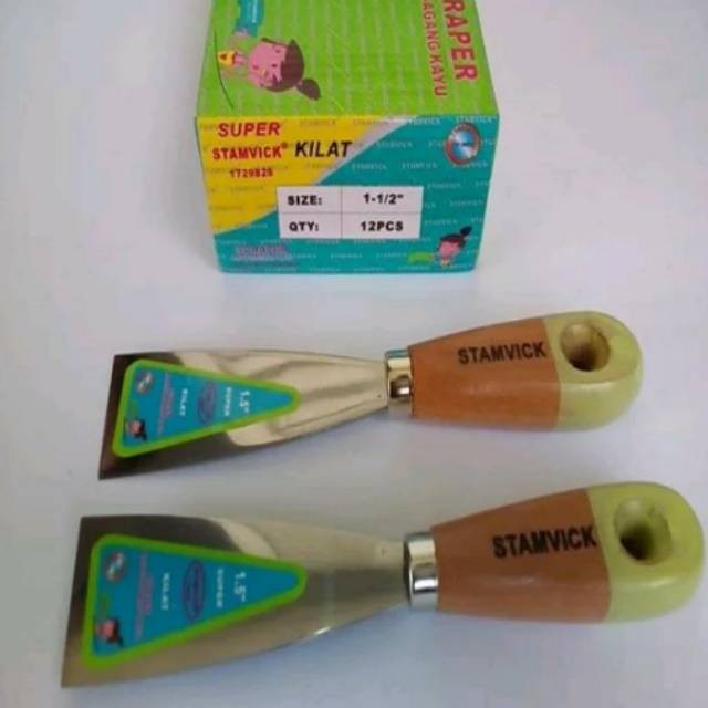 Jual Kape besi gagang kayu 1.5"/ scraper stamvick 1.5" | Shopee Indonesia