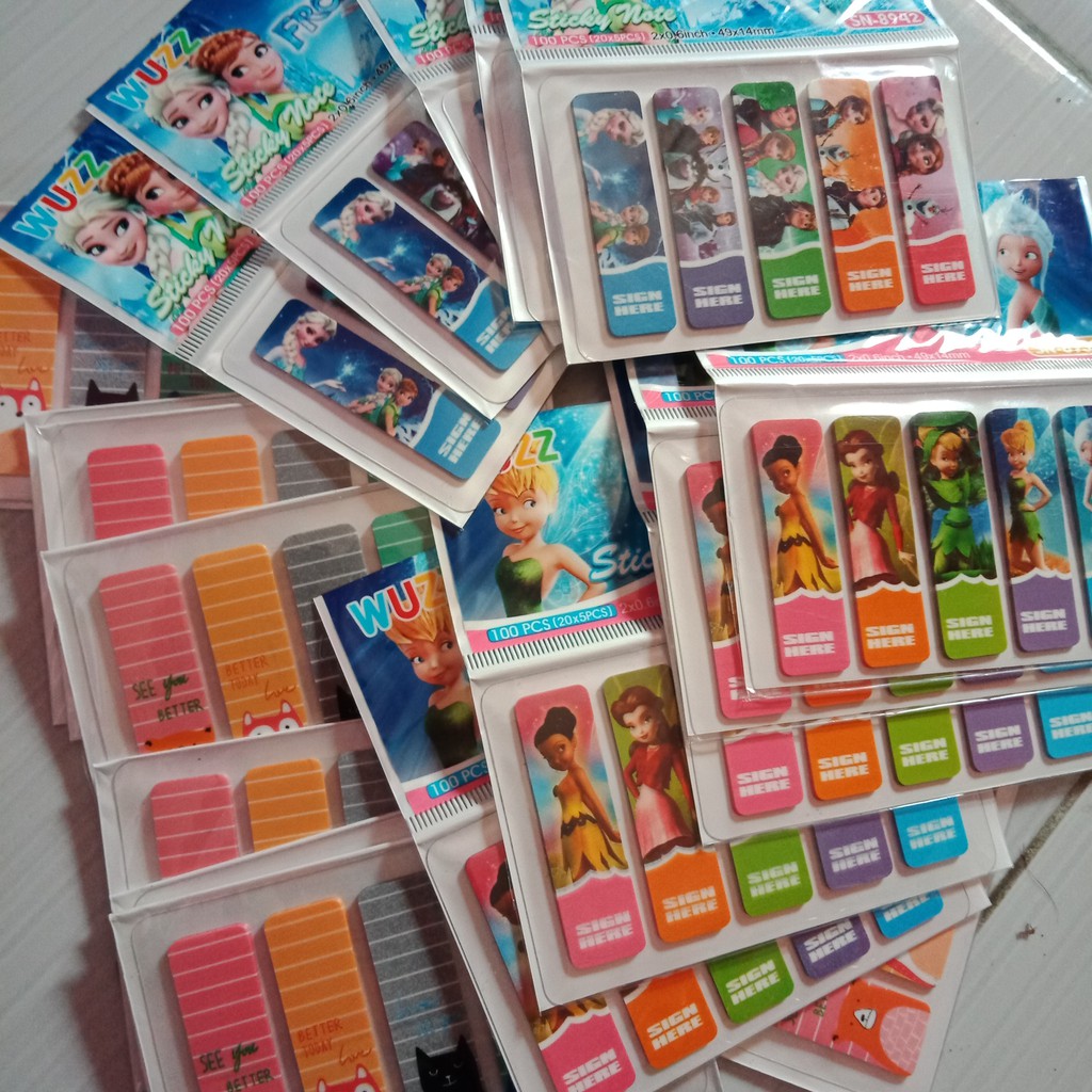 Jual Sticky Note Pembatas Buku Plastik Karakter Murah | Shopee Indonesia