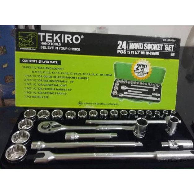 Jual New Kunci Sok Set Tekiro 8-32 24 Pcs / Kunci Socket 24Pcs / 12Pt ...