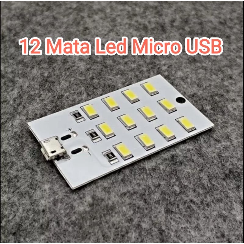 Jual Lampu led micro usb 12 mata led lampu darurat/camping | Shopee Indonesia