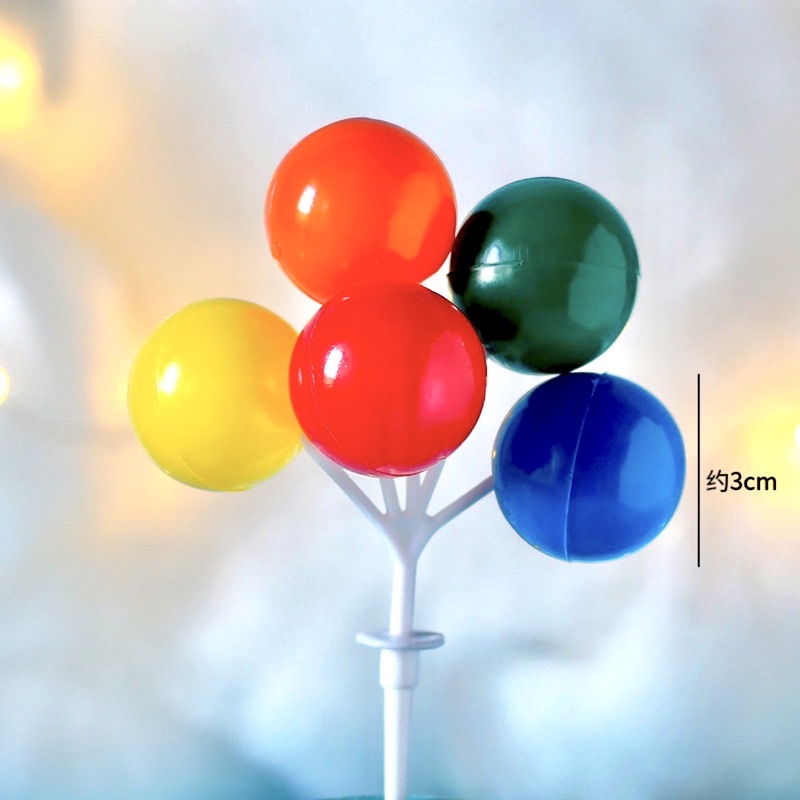 Jual TOPPER KUE BALON BOLA 5 pcs WARNA WARNI / CAKE TOPPER BALLOON BALL ...