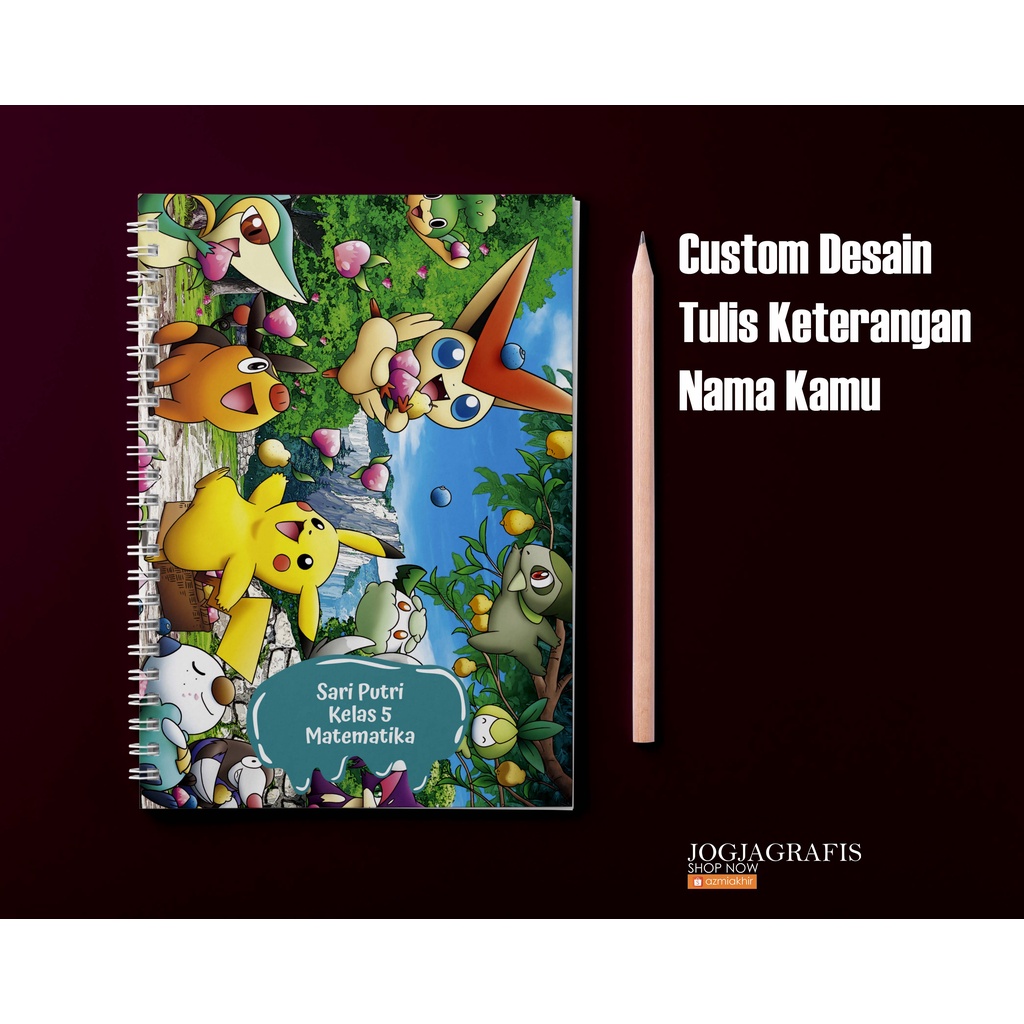 Jual Buku Notebook Anime POKEMON A5 Custom Desain / BUKU TULIS CUSTOM ...