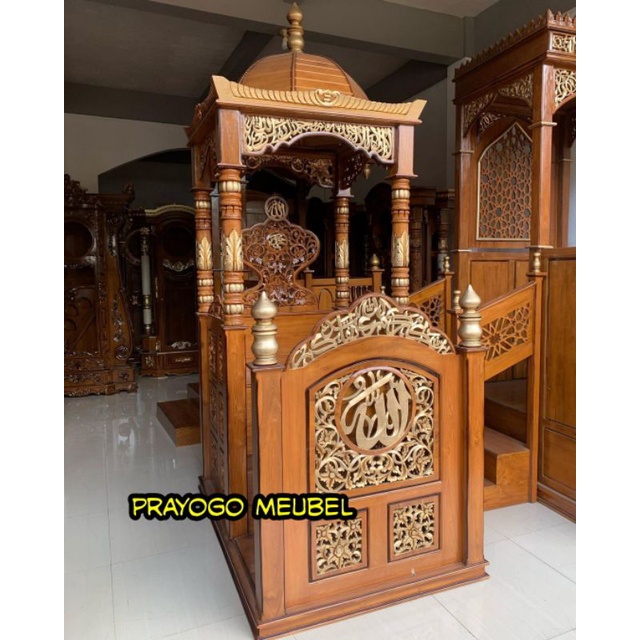 Jual mimbar masjid khotbah ukir jati jepara - mimbar masjid kubah besar ...