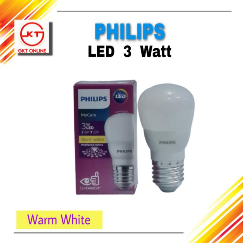 Jual Lampu Philips LED Bohlam 3 Watt WarmWhite/ Lampu Philips Cahaya ...