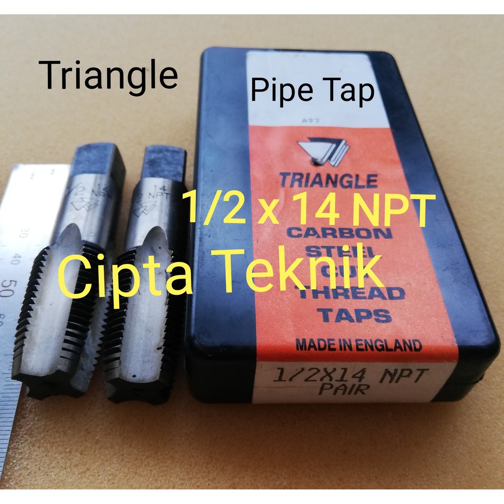 Jual Hand Tap Pipa 1/2 inchi X 14 NPT Triangle - Tap pipa 1/2x14 NPT Ulir Pipa 1/2 inchi NPT ...