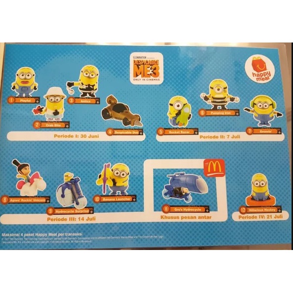 Jual DM3 2017 Mainan Anak Hadiah Happy Meal Meals McD McDonald McDonalds Minions Minion Movie ...