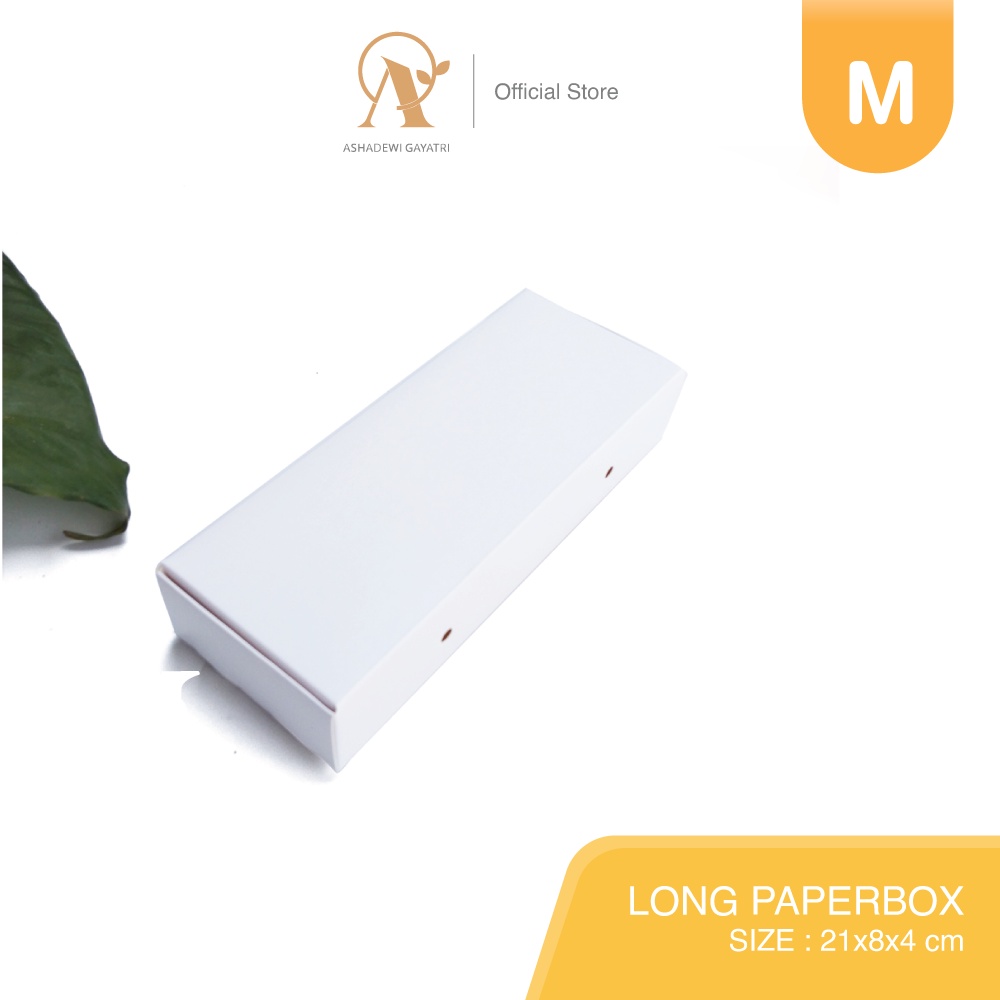 Jual Ashadewi Gayatri - Long Paperbox M / Medium Size (21x8x4 cm) Ivory White / Paper Box ...