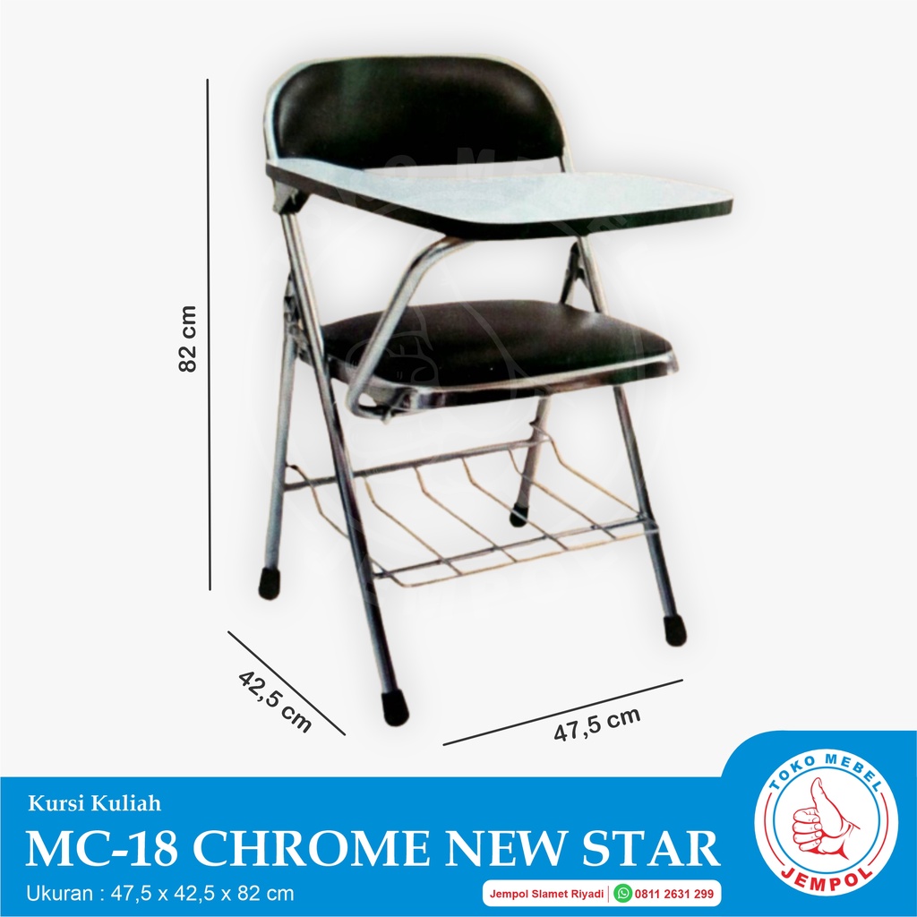 Jual Kursi Kuliah MC-18 Chrome New Star/Kursi Lipat Belajar/Chair ...
