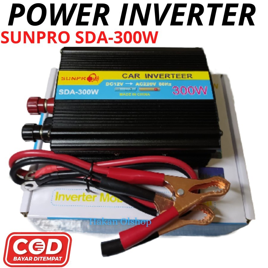 Jual COD POWER INVERTER SUNPRO SDA-300W DC TO AC 12V-220V / INVERTER ...