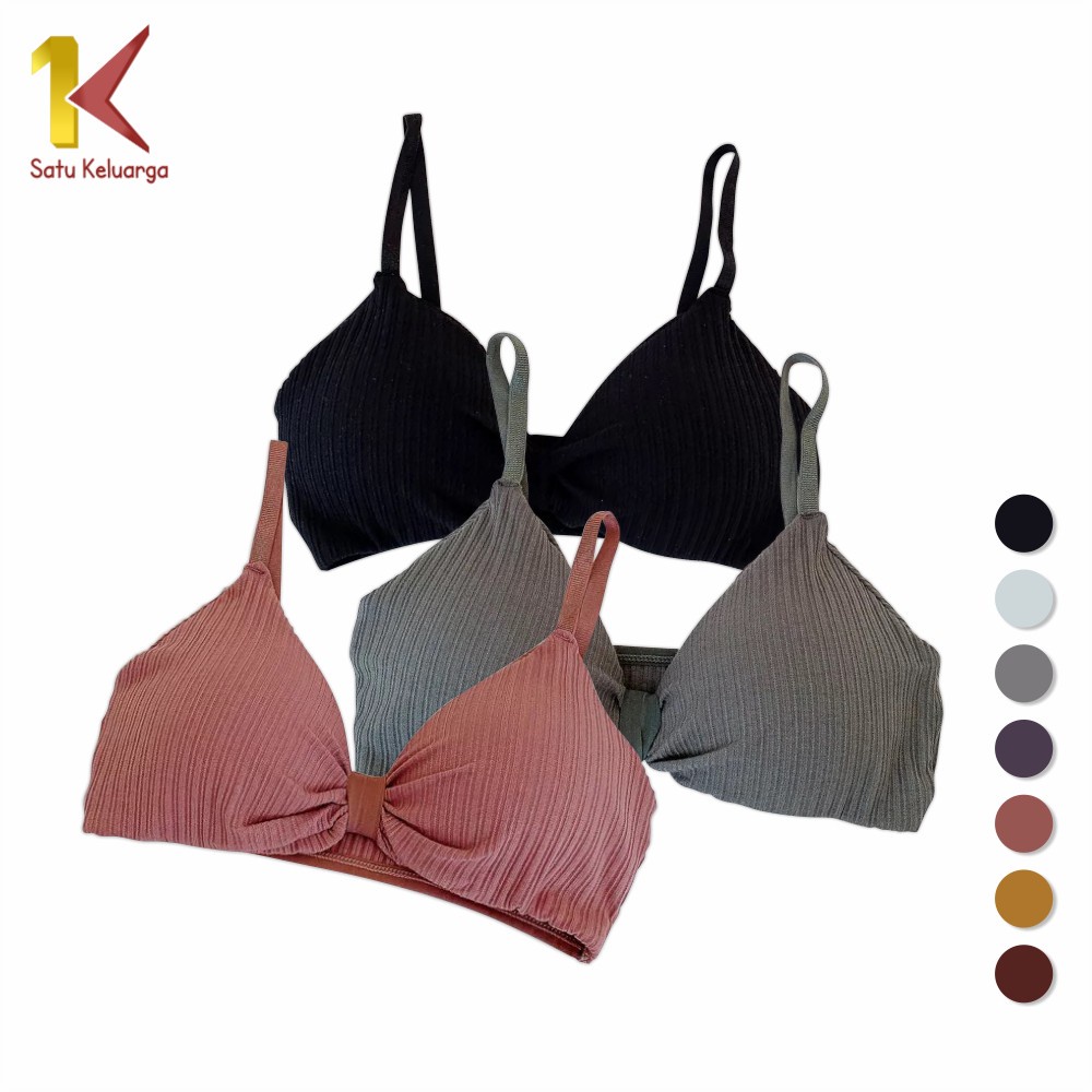 Jual 1K Sport Bra Wanita Motif Garis Tanpa Kawat P167 Pakaian Dalam ...