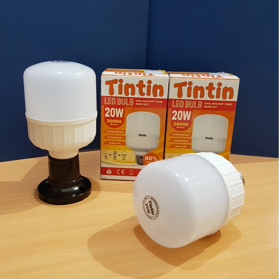 Jual Lampu Tintin LED BULB 20 Watt - Warna Putih 1700 LM | Shopee Indonesia