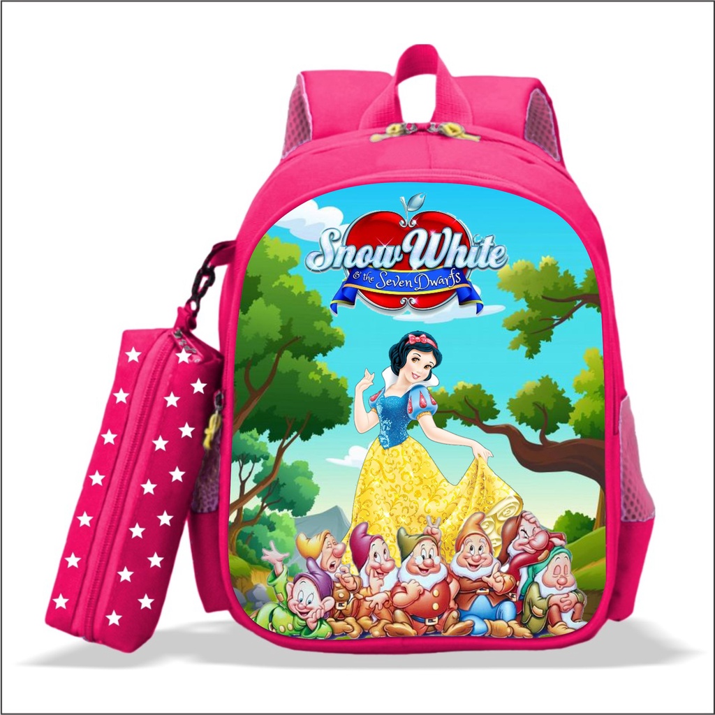 Jual Tas Ransel Sekolah Anak Perempuan Tk dan SD PREMIUM Karakter SNOW WHITE PUTRI SALJU BONUS ...