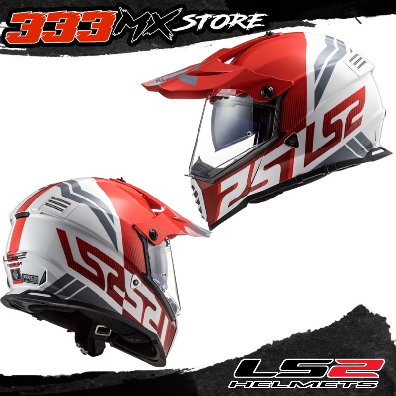 Jual HELM LS2 MX436 PIONNER EVO LVE WHITE RED.HELM ADVENTURE TOURING ...