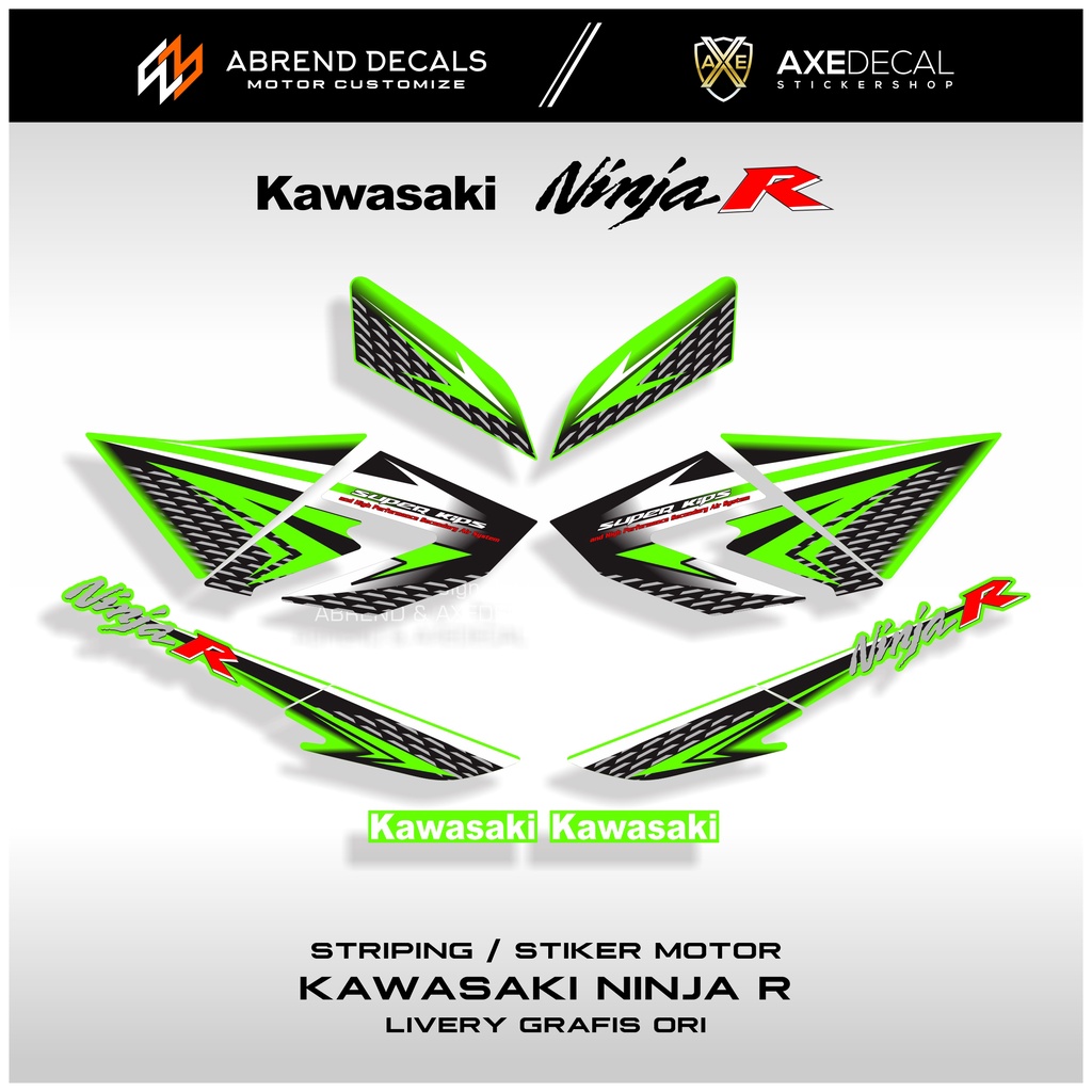 Jual STRIPING NINJA R GRAFIS ORI / STIKER MOTOR KAWASAKI NINJA R DESIGN ...