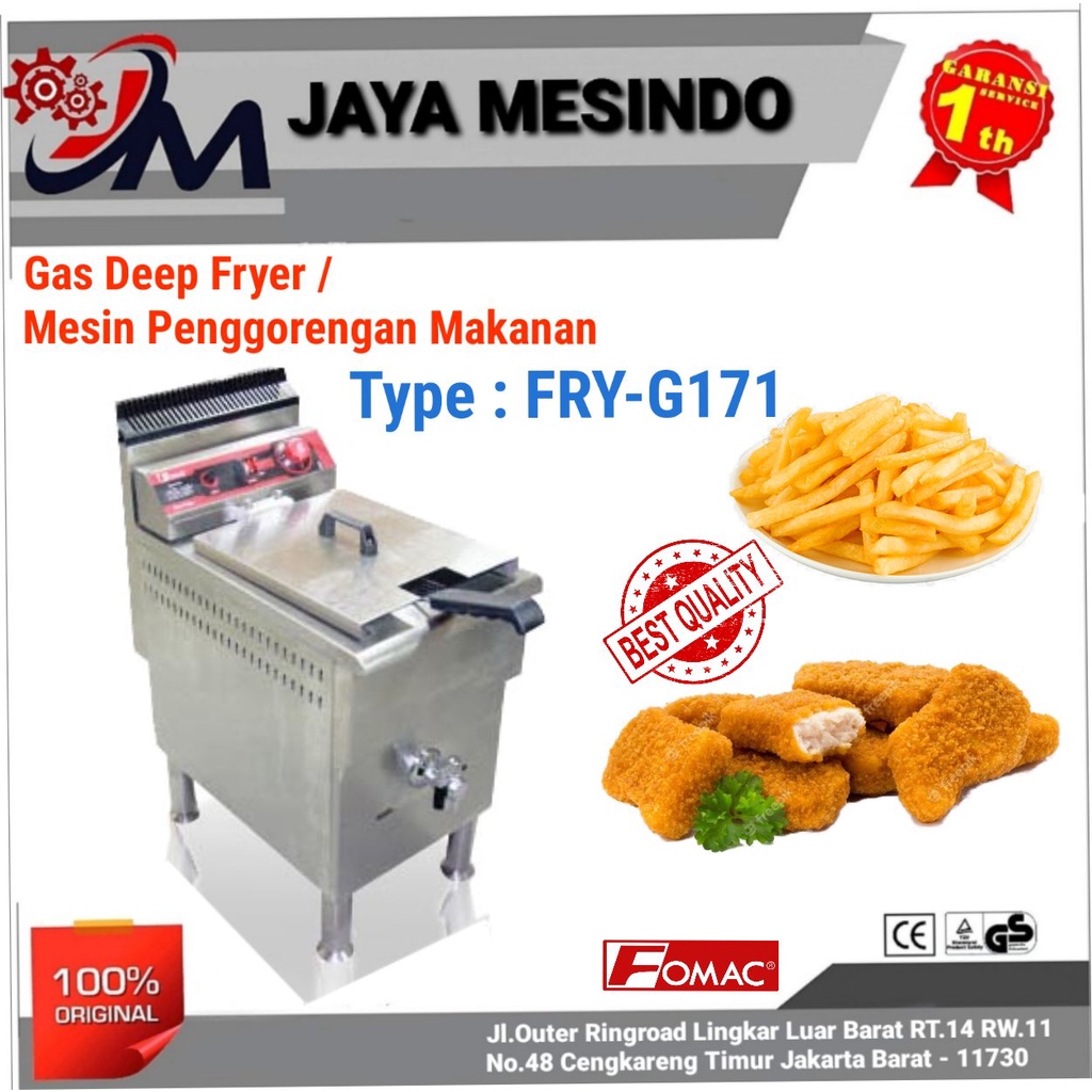 Jual Mesin Penggorengan Gas Deep Fryer 17 Liter FRY-G171 FOMAC | Shopee ...