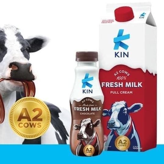 Jual Susu Segar KIN Pasteurisasi Fresh Milk 1L | Plain Full Cream - no cap ⅍ | Shopee Indonesia