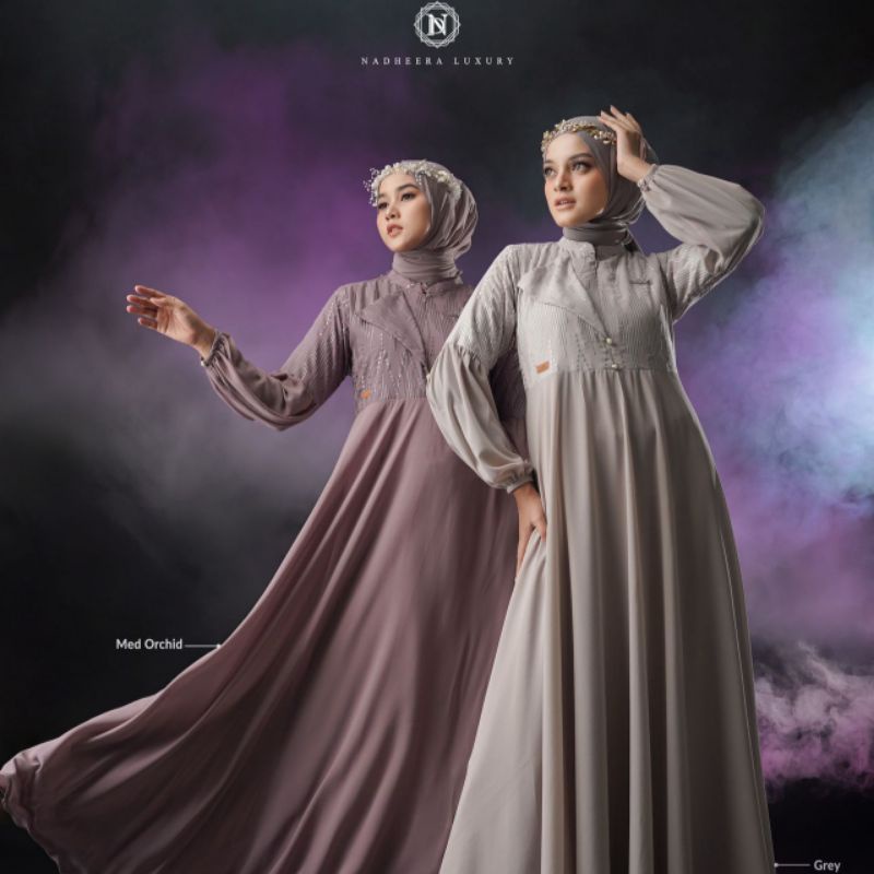 Jual DR103| HAZEENA GOWN by Nadheera Luxury [ NEW - ND Plain Raya Series ] Gamis Nadheera Luxury ...