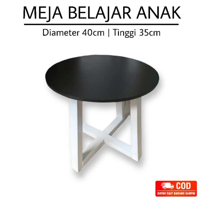 Jual Meja Belajar Anak Minimalis | Meja Bulat Pendek | Meja Lesehan ...