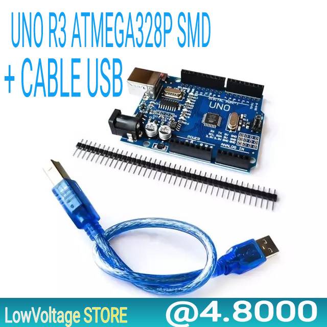 Jual ARDUINO UNO R3 ATEMGA328P CH340G SMD+ CABLE USB | Shopee Indonesia