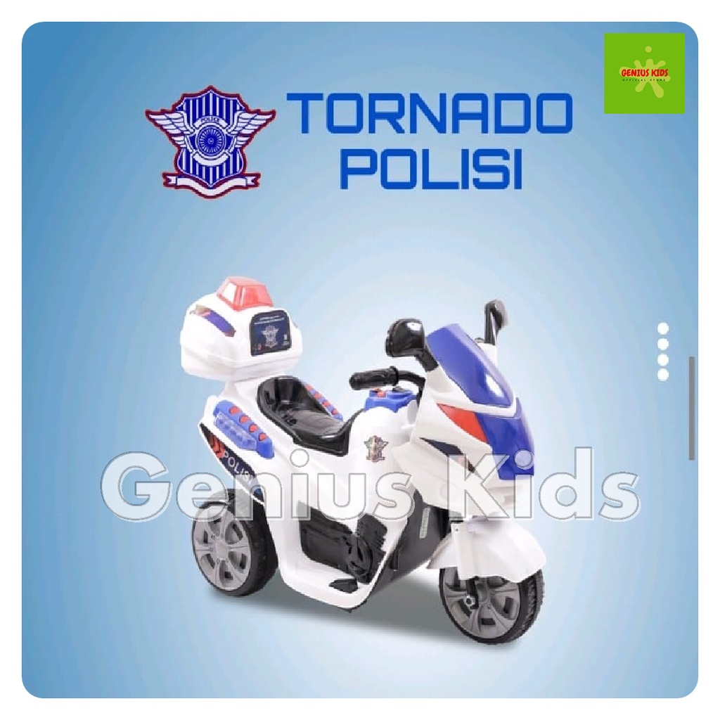 Jual Mainan motor Aki polisi - Motor Aki tornado besar | Shopee Indonesia
