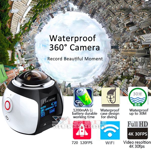 Jual Termurah !!! Action Camera BCARE Wifi 4K 360 Panoramic 16MP Ultra ...