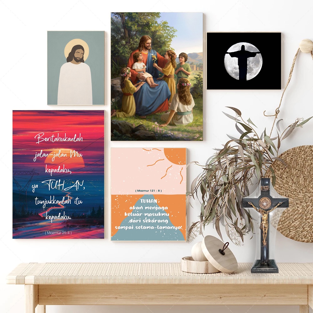 Jual hiasa dinding rohani kristen / katolik poster yesus dengan anak ...