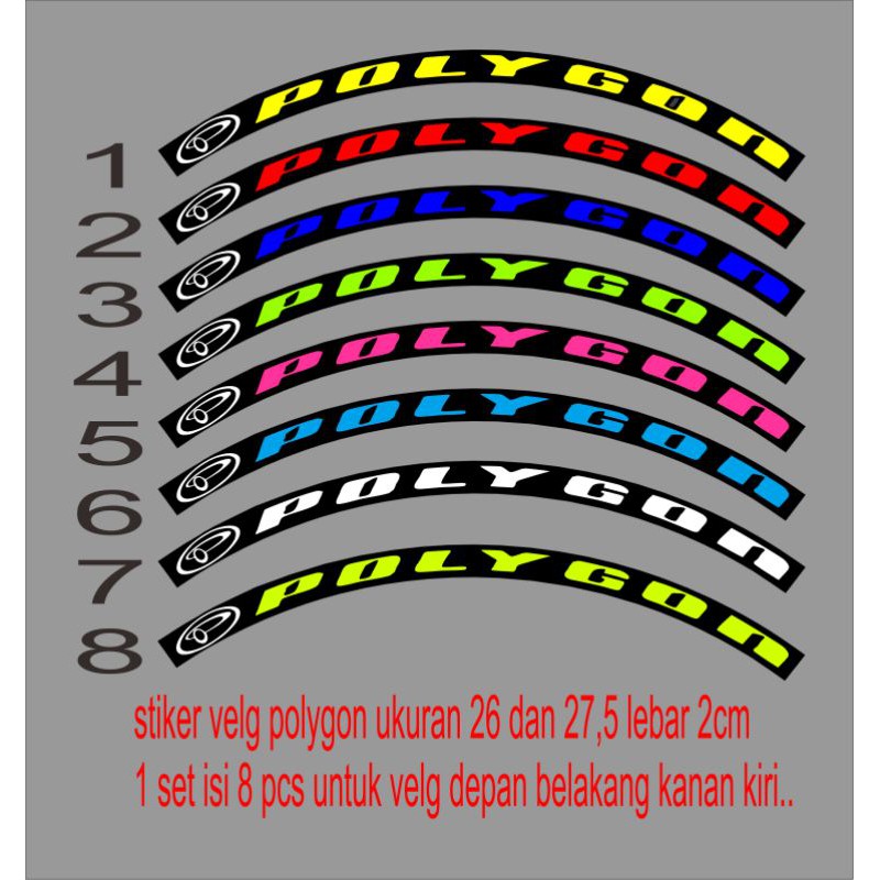 Jual stiker decal velg rim sepeda MTB Polygon | Shopee Indonesia
