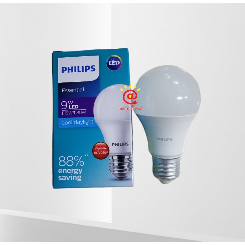 Jual Philips Essential 9 Watt Putih LED / Philips Bulb Led 9 Watt ...
