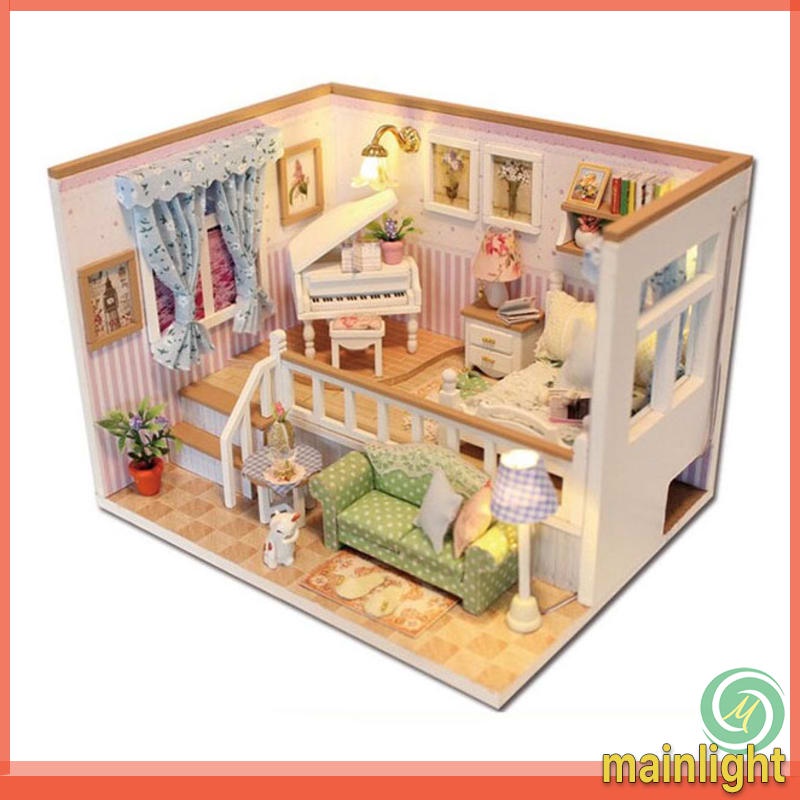 Jual Doll House Miniatur Rumah Boneka 3D Sylvanian Cute Room DIY 1:24 ...