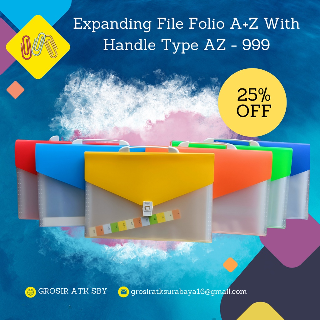 Jual Expanding File With Handle Ukuran Folio / F4 Type AZ - 999 (12 ...