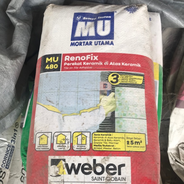 Jual Semen mortar MU 480 perekat KERAMIK Di atas KERAMIK . Semen MU 480 ...