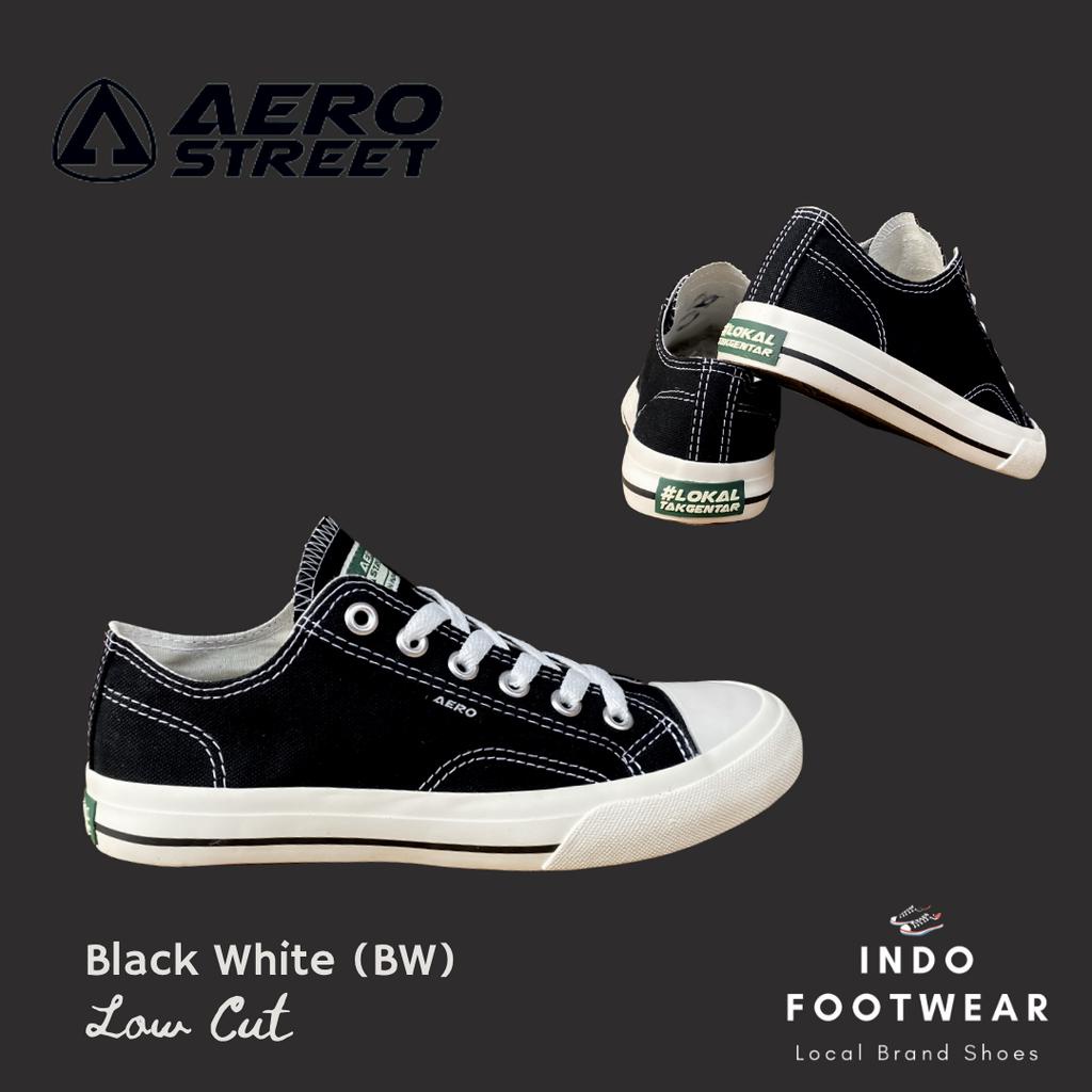 Jual Sepatu AEROSTREET JHOSSE BASIC High Low Hitam Putih Sepatu Sekolah ...