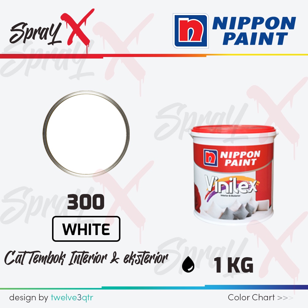 Jual NIPPON VINILEX CAT TEMBOK INTERIOR & EXTERIOR WHITE #300 1KG ...