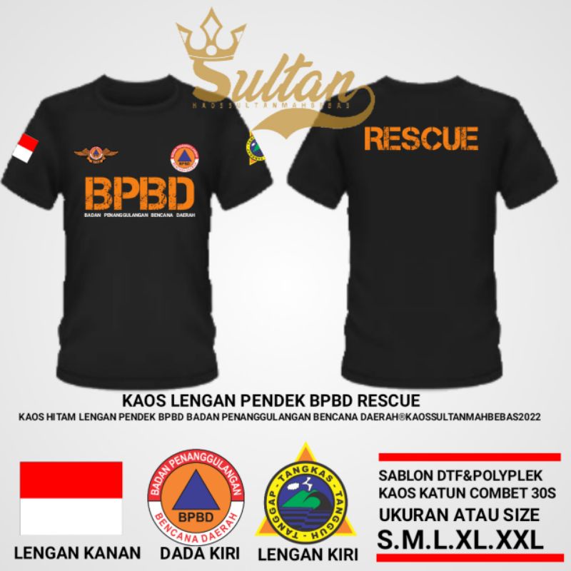 Jual Kaos Hitam BPBD/Seragam Hitam BPBD | Shopee Indonesia