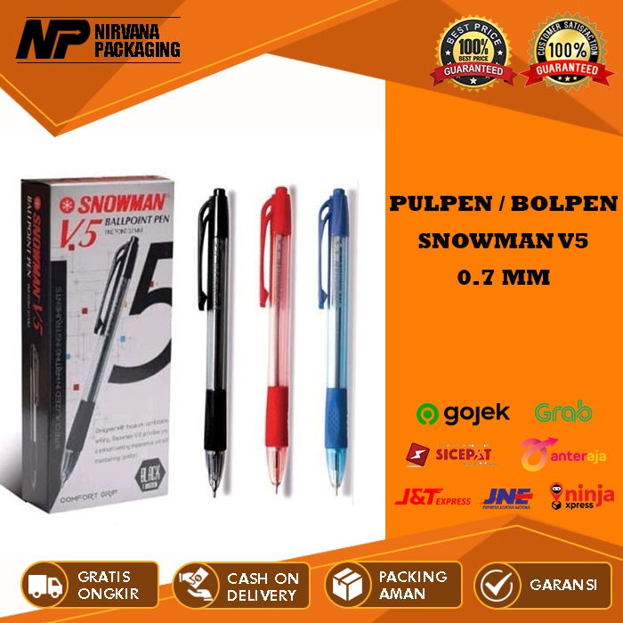 Jual PULPEN / BOLPEN / PEN / PENA SNOWMAN V5 0.7 MM | Shopee Indonesia
